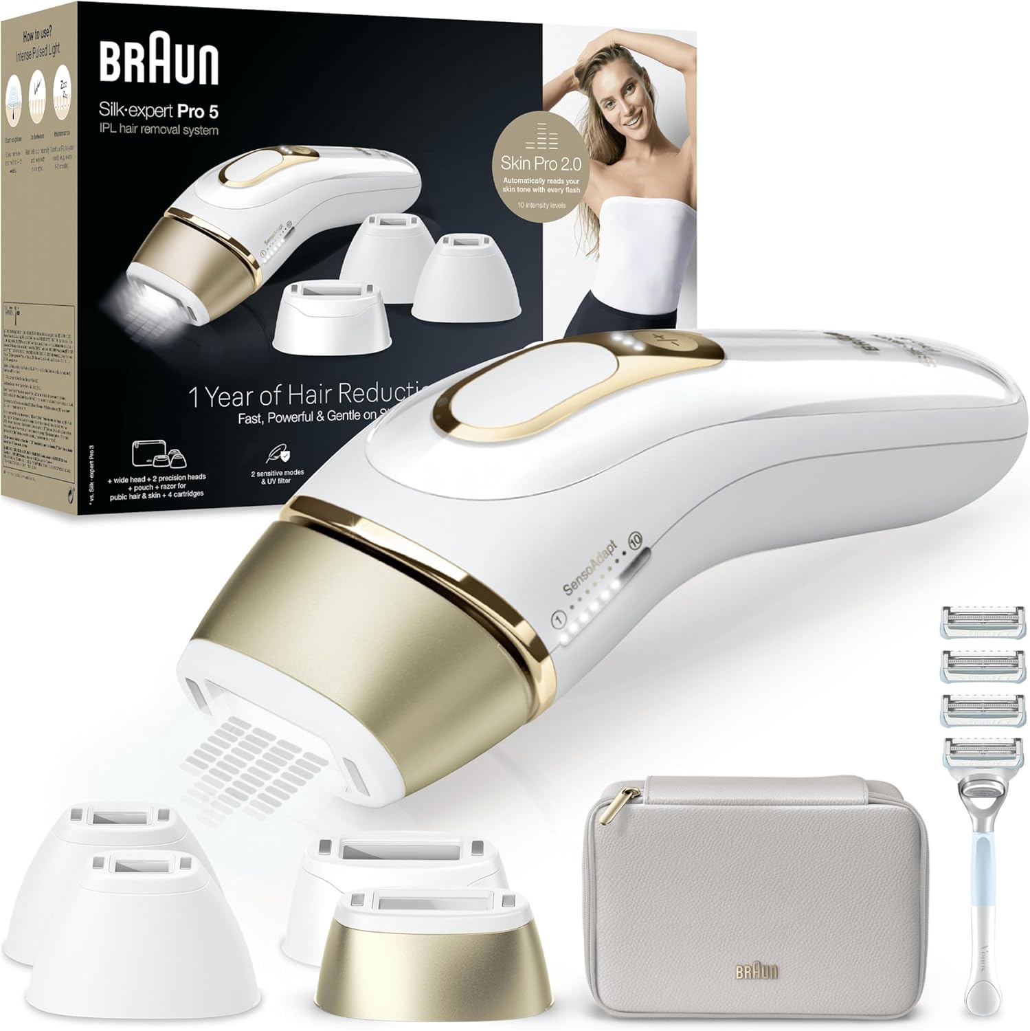 Épilateur À Lumière Pulsée Braun Silk Expert Pro 5, Épilation Semi ...